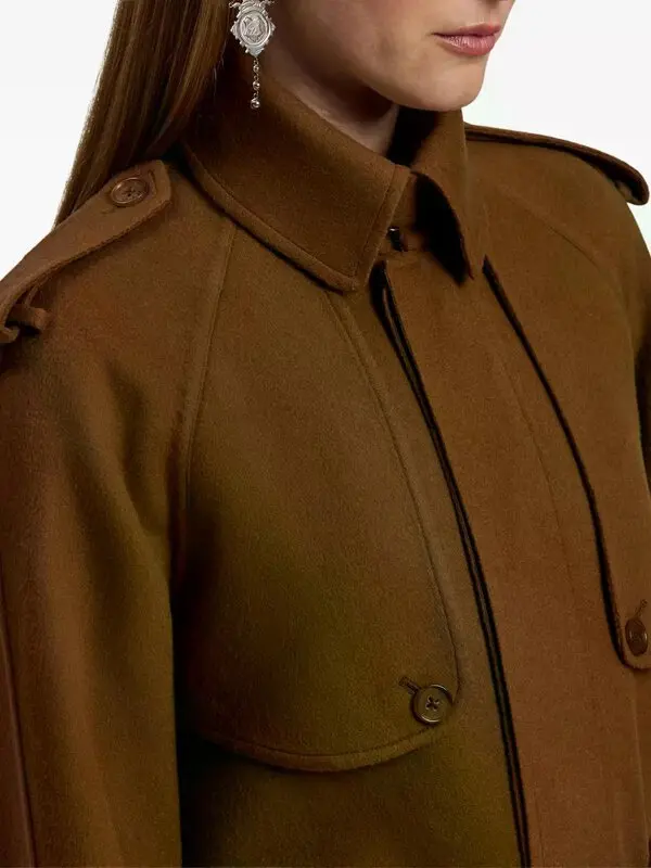 Ralph Lauren Belted Wool-cashmere Trench Coat - Brown
