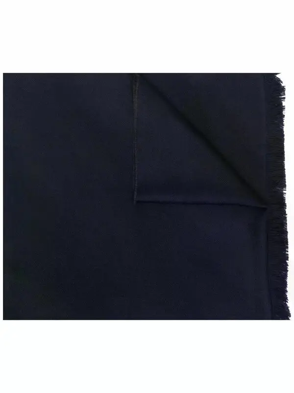 Emporio Armani Frayed-hem Wool Scarf - Blue