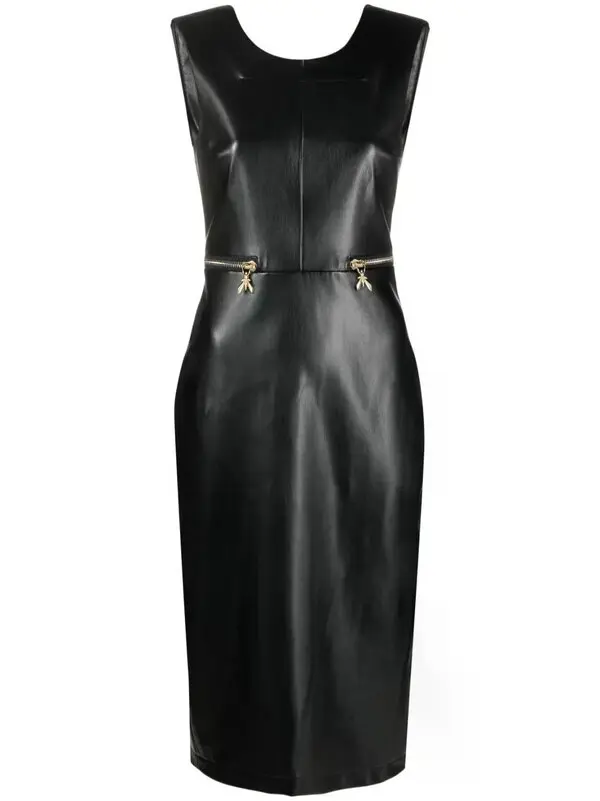 Patrizia Pepe Patent-finish Midi Dress With Zip Detailing