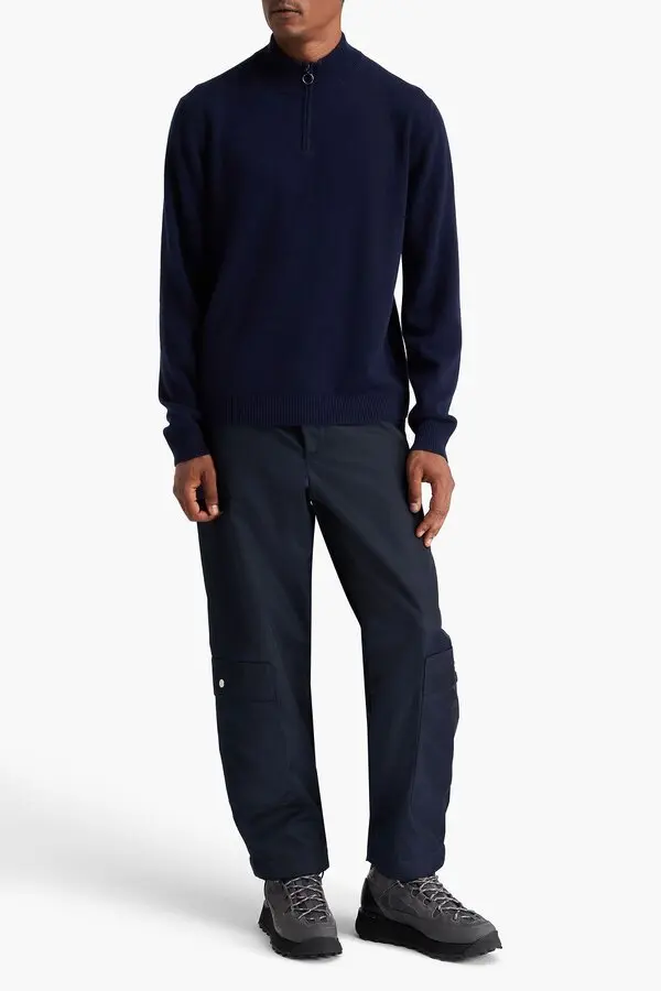 WE NORWEGIANS Blefjell Cashmere Half-zip Sweater - Navy