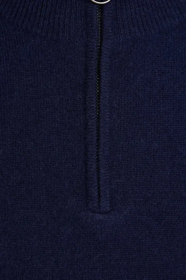 WE NORWEGIANS Blefjell Cashmere Half-zip Sweater - Navy