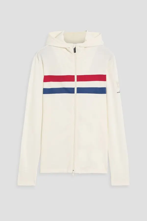 WE NORWEGIANS Striped Wool-blend Zip-up Hoodie - Off-white