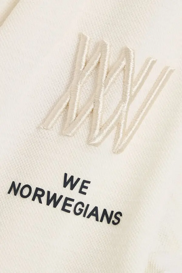 WE NORWEGIANS Striped Wool-blend Zip-up Hoodie - Off-white