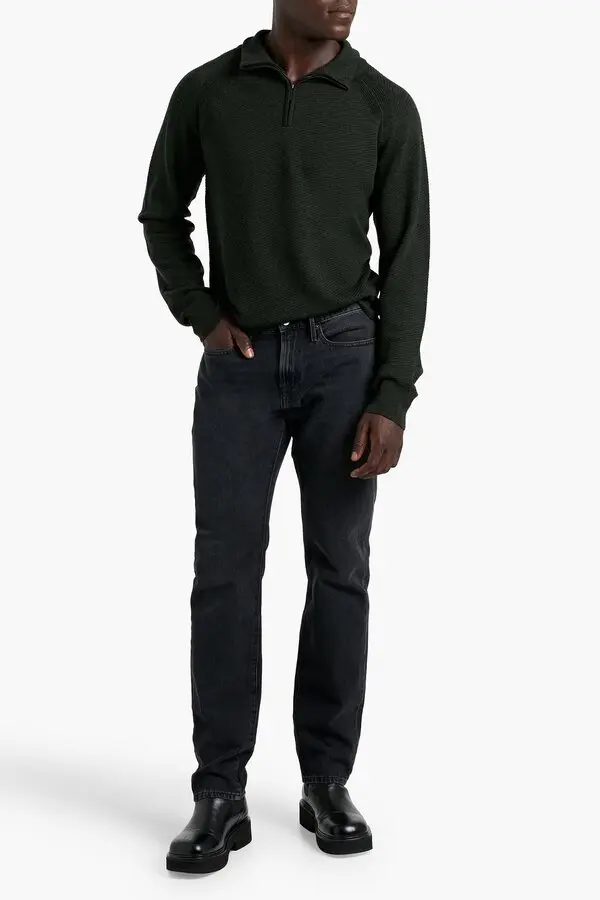 WE NORWEGIANS Geilo Merino Wool Half-zip Sweater - Dark Green