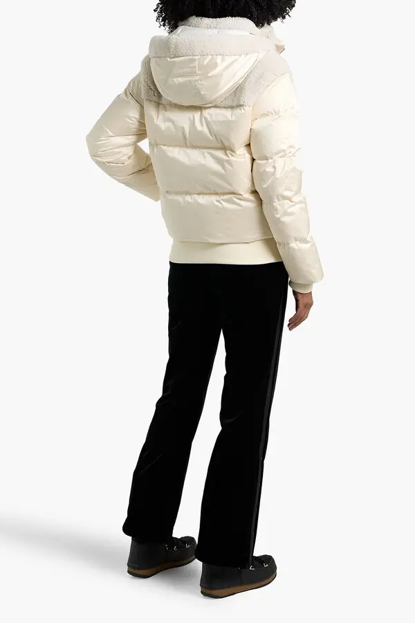 Bogner Quilted Down Ski Jacket With Shearling Panels - Cream