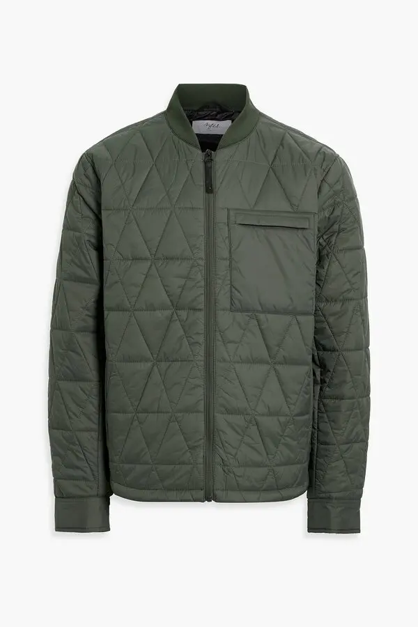 Aztech Mountain Corkscrew Quilted Padded Shell Jacket - Army Green