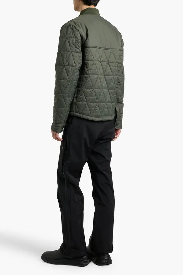 Aztech Mountain Corkscrew Quilted Padded Shell Jacket - Army Green