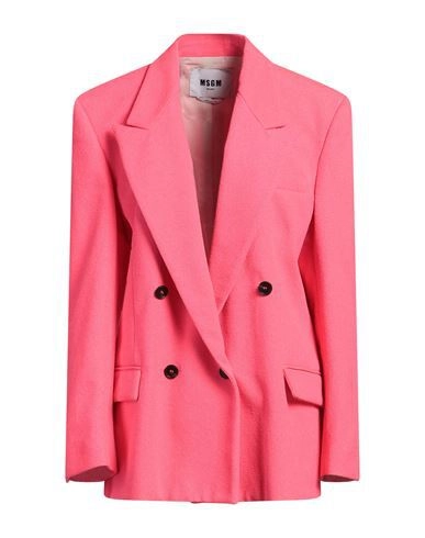 MSGM Bouclé Double-breasted Blazer - Fuchsia