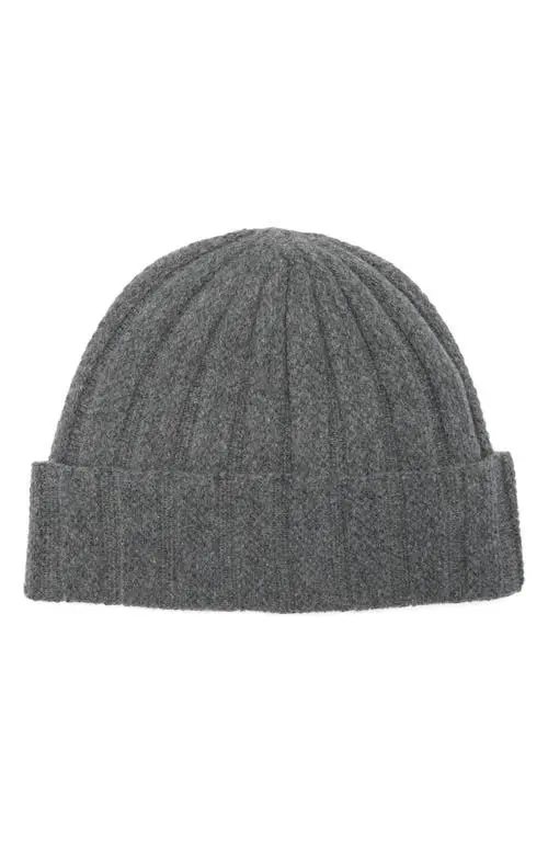 Nordstrom Wool And Cashmere Ribbed Beanie - Grey