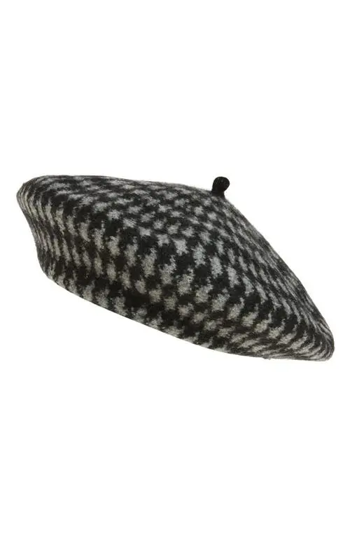 Nordstrom Wool And Cashmere Beret - Houndstooth