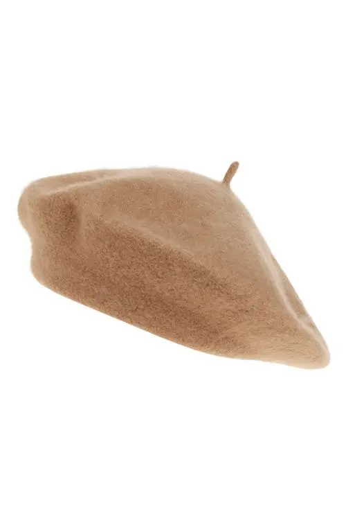 Nordstrom Wool And Cashmere Beret - Tan Wood