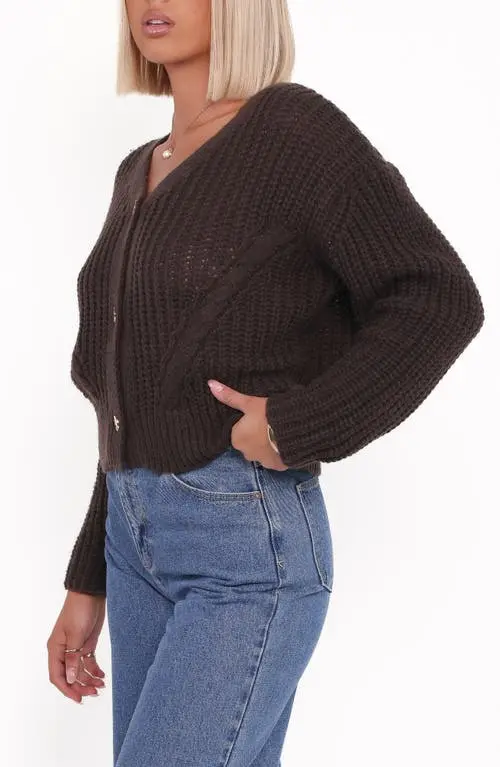 PETAL & PUP Henderson Chunky Knit Cardigan - Brown