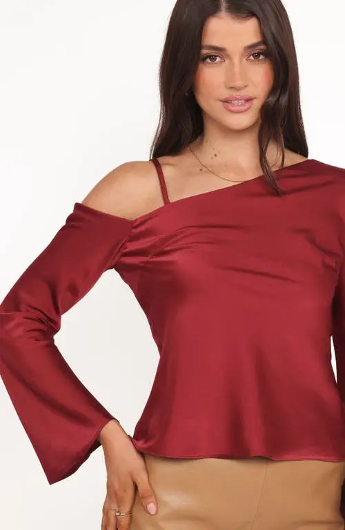 PETAL & PUP Brisa Single Cold Shoulder Satin Top