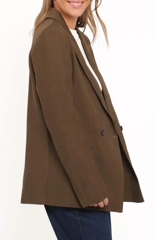PETAL & PUP Viper Double Breasted Blazer - Olive