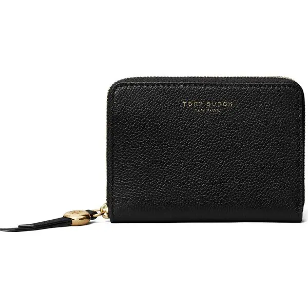 Tory Burch Romy Medium Leather Zip Wallet - Black