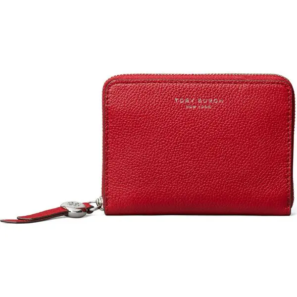 Tory Burch Romy Medium Leather Zip Wallet - Tory Red