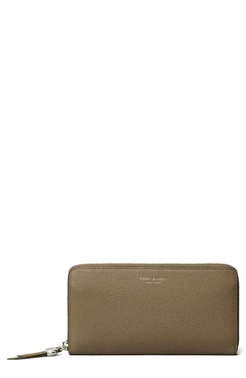 Tory Burch Romy Leather Zip Around Continental Wallet - Wild Mushroom