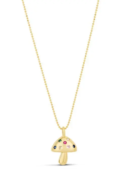 SHYMI Mushroom Charm Chain Necklace - Gold/multi Color
