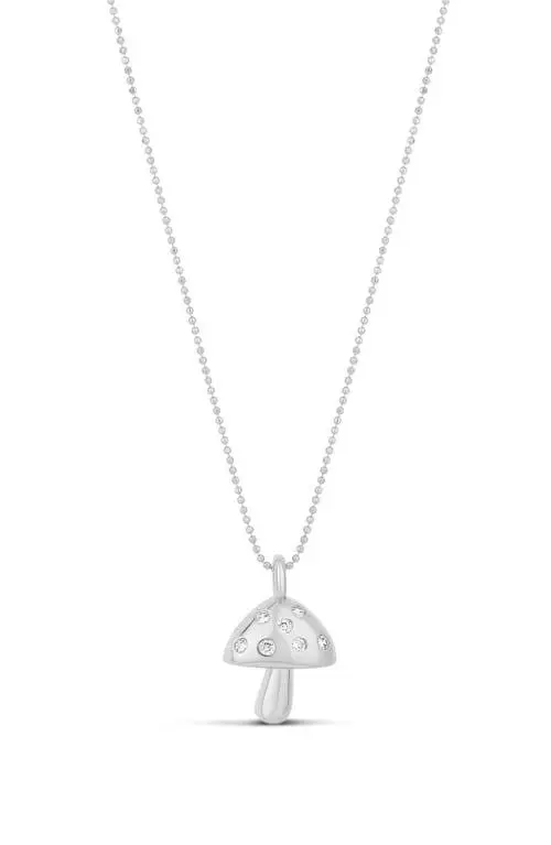 SHYMI Mushroom Charm Chain Necklace - Silver
