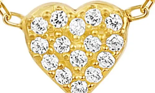 SHYMI Pavé Heart Station Chain Necklace - Gold