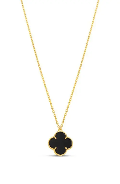 SHYMI Clover Pendant Chain Necklace - Gold/black