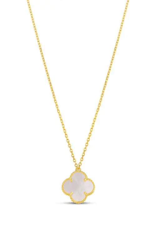 SHYMI Clover Pendant Chain Necklace - Gold/white