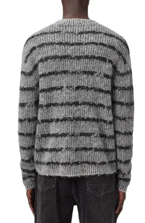 ALLSAINTS Dissolved Stripe Crewneck Sweater
