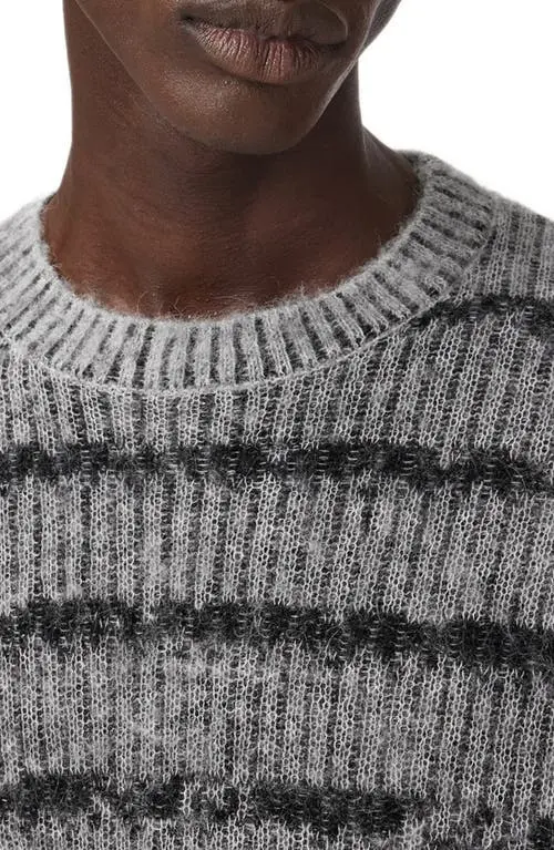 ALLSAINTS Dissolved Stripe Crewneck Sweater