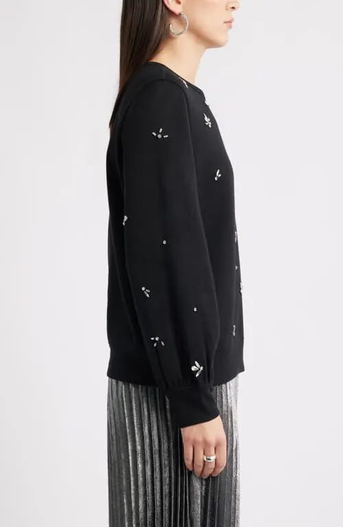 Caslon Crystal Embellished Sweatshirt