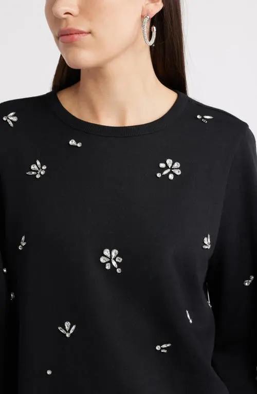 Caslon Crystal Embellished Sweatshirt