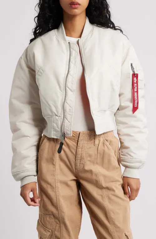 Alpha Industries Ma-1 Cropped Flight Jacket - Dune White