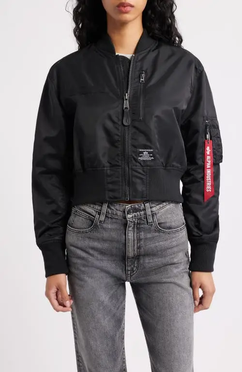 Alpha Industries L-2b Gen Crop Flight Jacket - Black