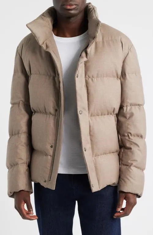 BOSS Quilted Hooded Wool Puffer Coat
