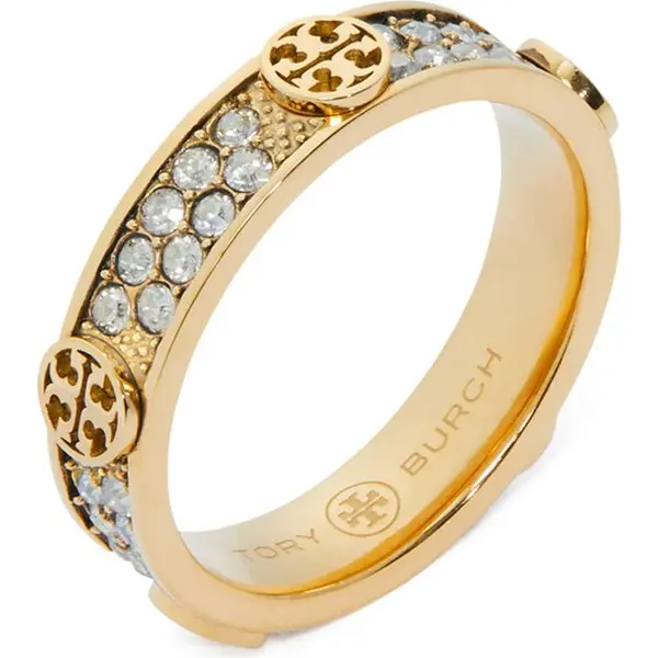 Tory Burch Icon Pave Ring - Tory Gold/crystal