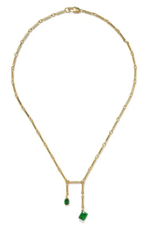 Lady Grey Ivy Cubic Zirconia Necklace - Gold/green