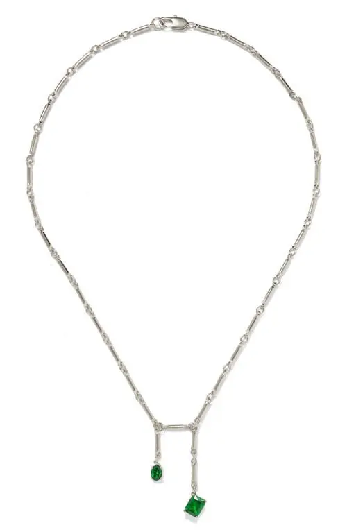 Lady Grey Ivy Cubic Zirconia Necklace - Silver/green