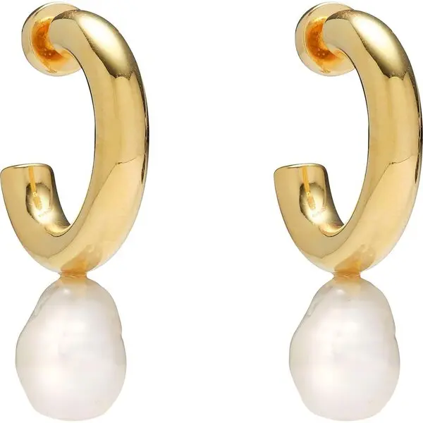 Lady Grey Isla Cultured Pearl Drop Earrings - Gold