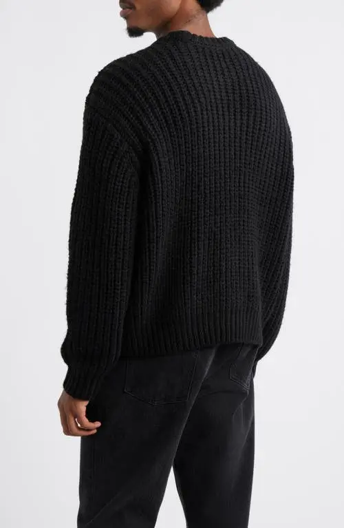 Obey Embroidered Collegiate Logo Crewneck Sweater - Black Multi