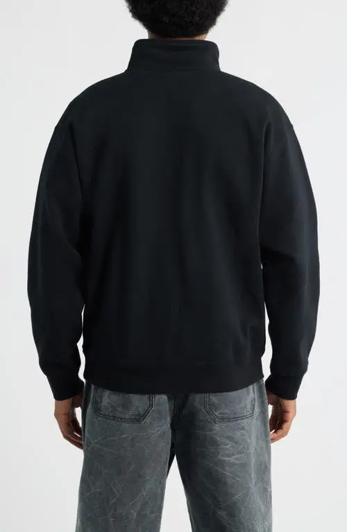 Obey Established Works Quarter-zip Fleece Pullover - Black