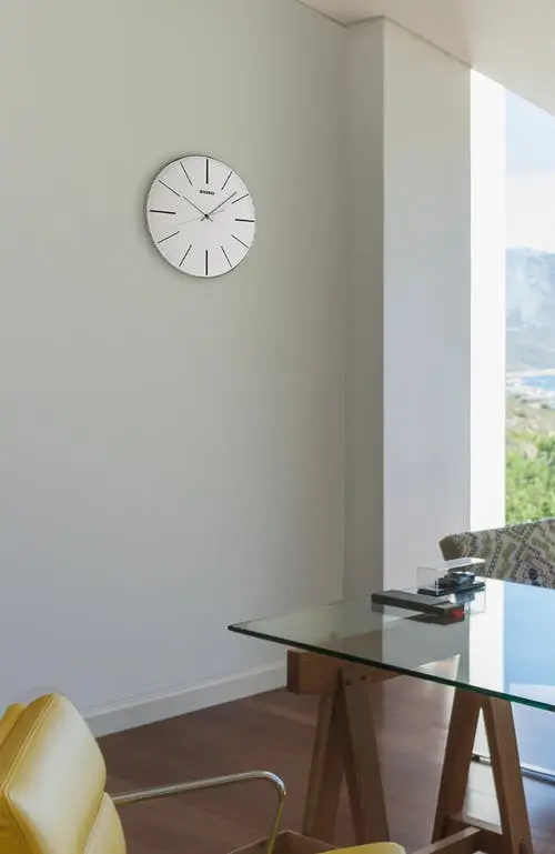 SEIKO Modern Silver Case Wall Clock