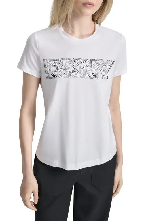 Dkny Newspaper Logo Graphic T-shirt - White