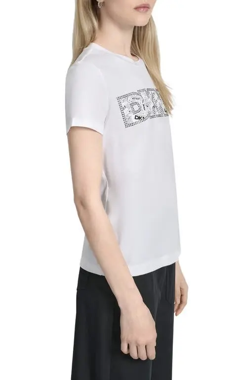 Dkny Newspaper Logo Graphic T-shirt - White