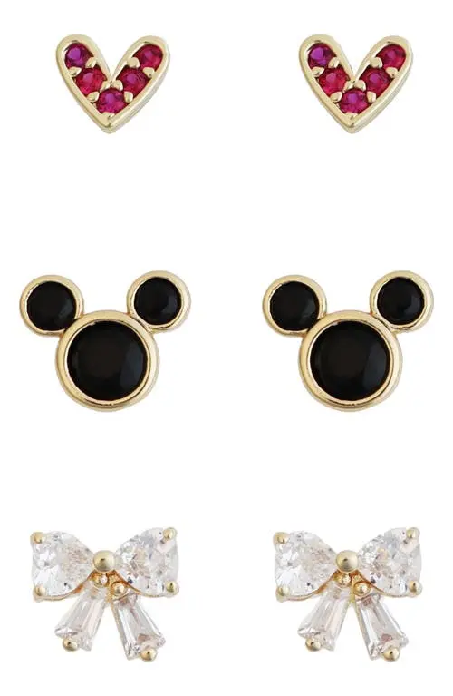 PANACEA Mickey Mouse Stud Earring Set Of 3 - Black