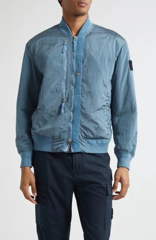 Stone Island Nylon Bomber Jacket - V002b Blue