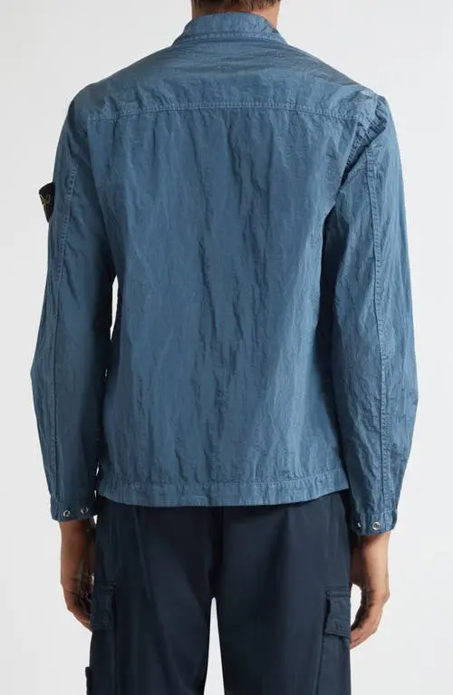 Stone Island Zip-front Shirt - V002b Blue