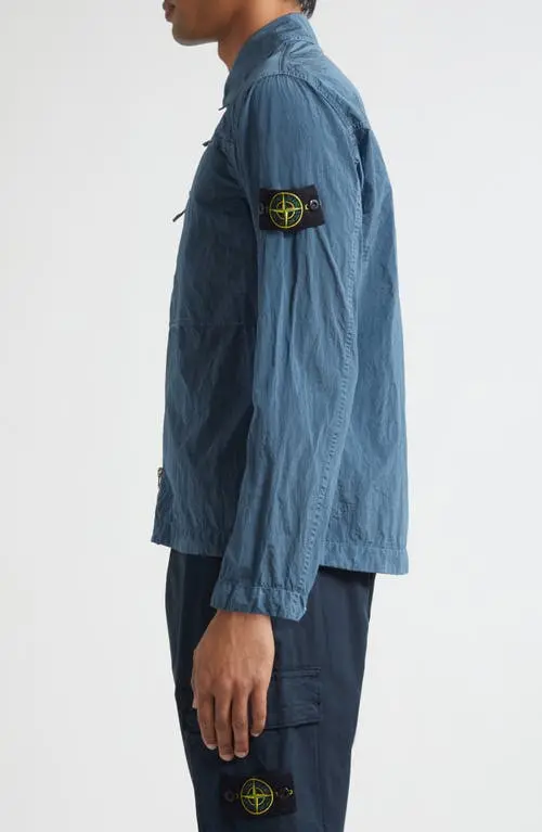 Stone Island Zip-front Shirt - V002b Blue