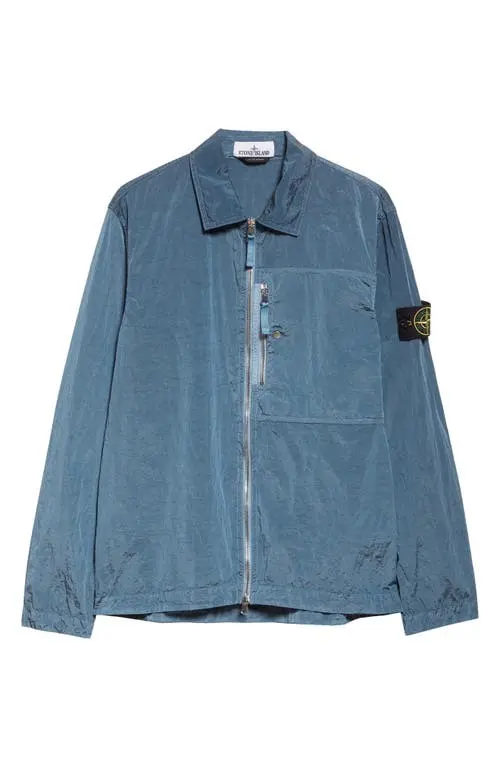 Stone Island Zip-front Shirt - V002b Blue