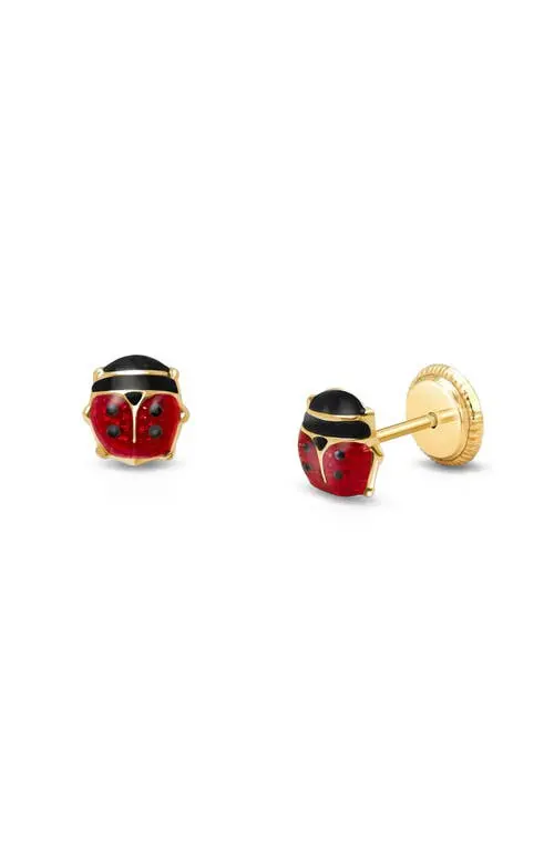 TINY BLESSINGS 14k Gold Lil' Ladybug Stud Earrings - 14k Yellow Gold