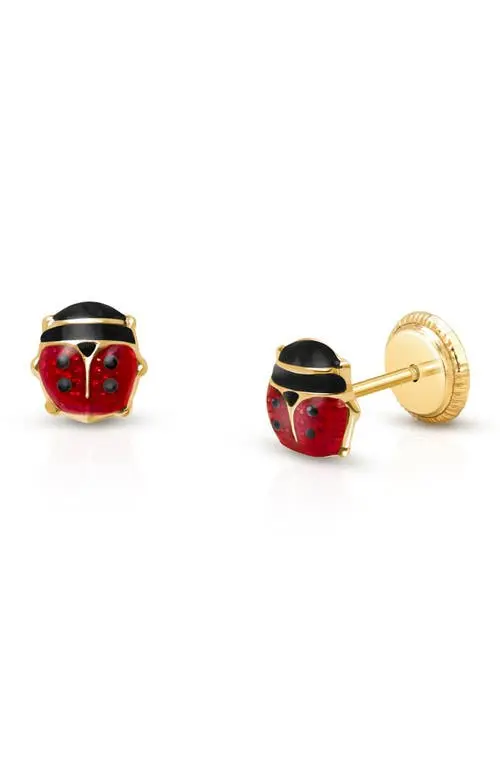 TINY BLESSINGS 14k Gold Lil' Ladybug Stud Earrings - 14k Yellow Gold