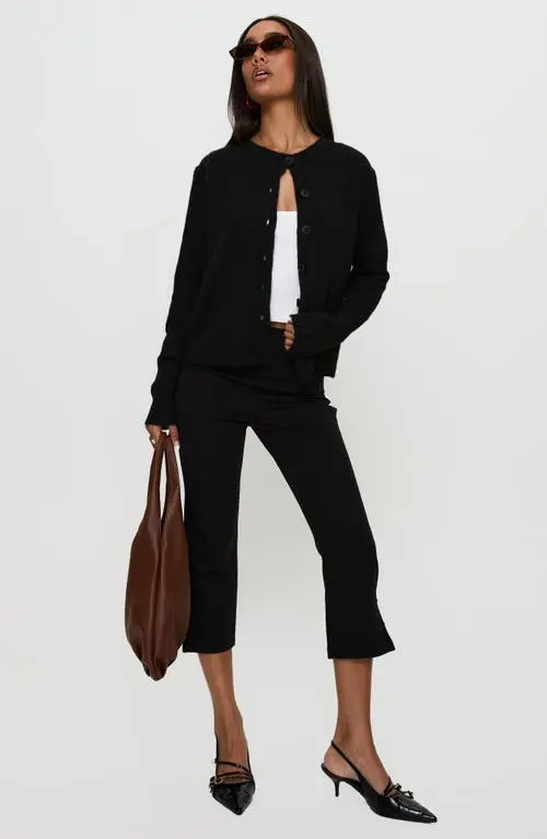 Princess Polly Rib Knit Cardigan - Black